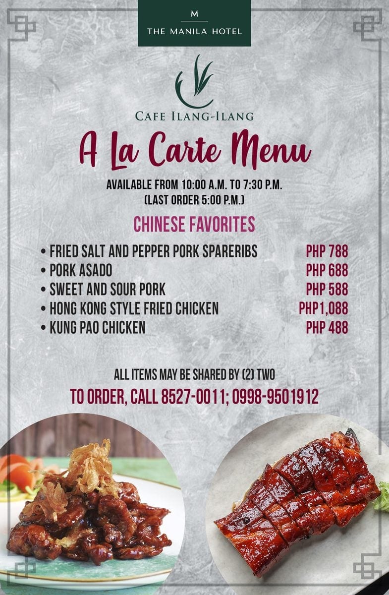 Order By Phone The Manila Hotel