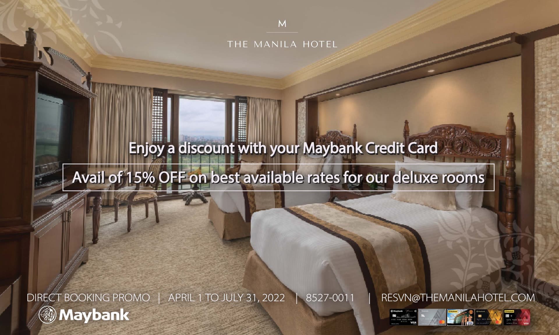 (Done) Maybank Credit Card Discounted Room Promo - The Manila Hotel