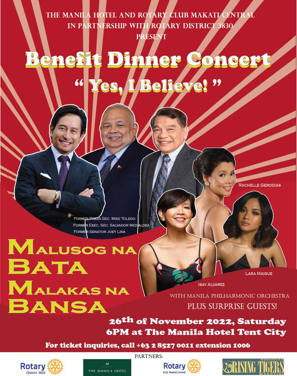 Charity Dinner Concert to Fund Children Nutrition Program - The Manila Hotel