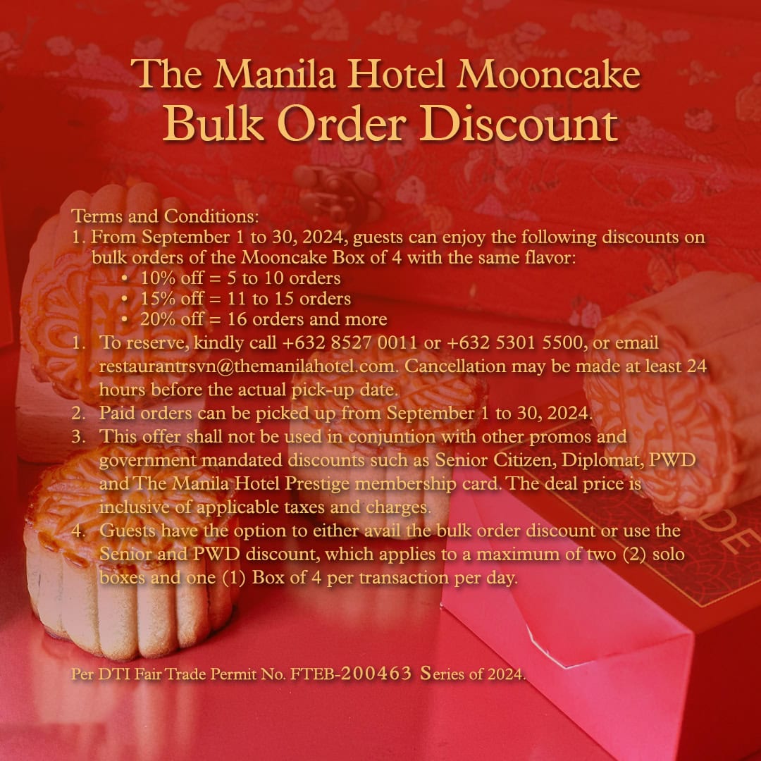 The Manila Hotel’s Mooncake Offers - The Manila Hotel